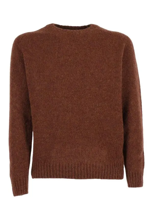 PHI FDL Hammer Sleeve Crew Neck Sweater - Brown