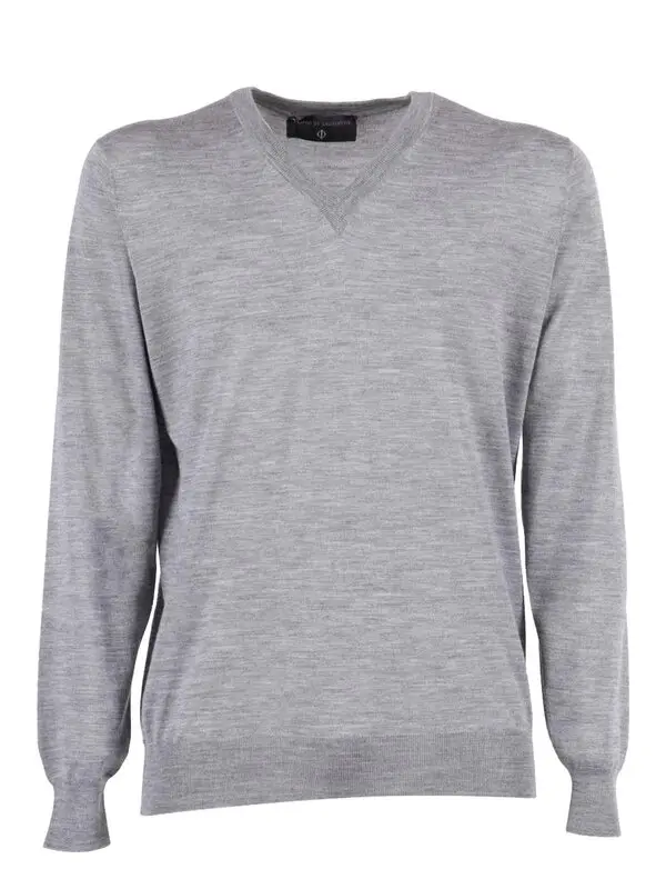 PHI FDL Long Sleeve V-neck Sweater - Gray