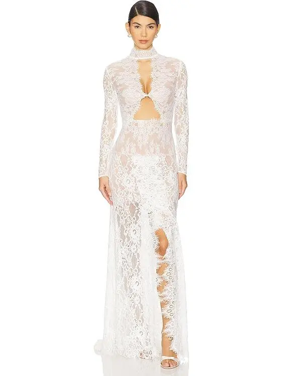 BRONX AND BRONCO Eleanor Lace Gown - White