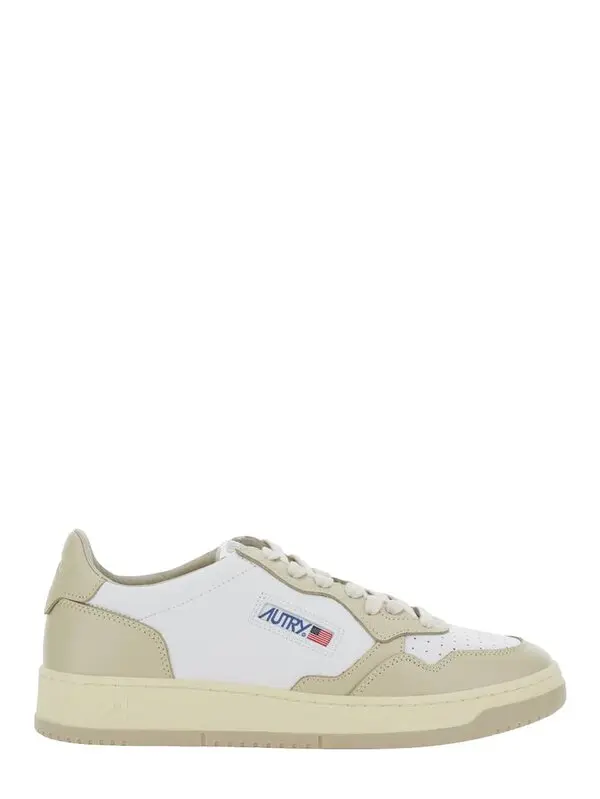 AUTRY Medalist Low-top Leather Sneakers - Beige