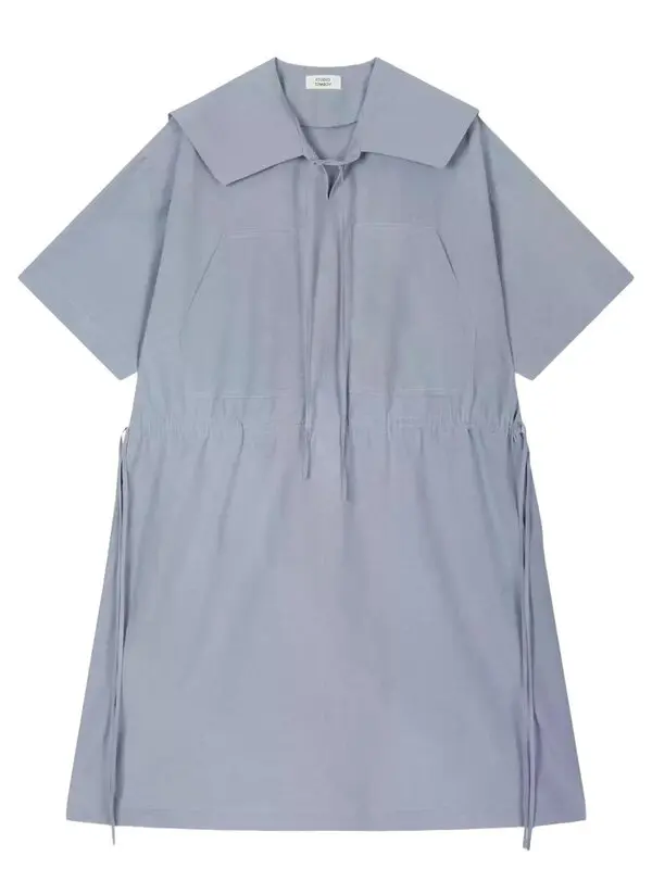 STUDIO TOMBOY Sailor-collar Drawstring Dress - Blue