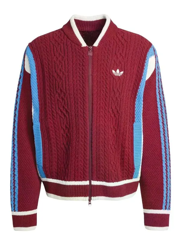 Adidas Retro Remix Zip-up Cardigan - Red