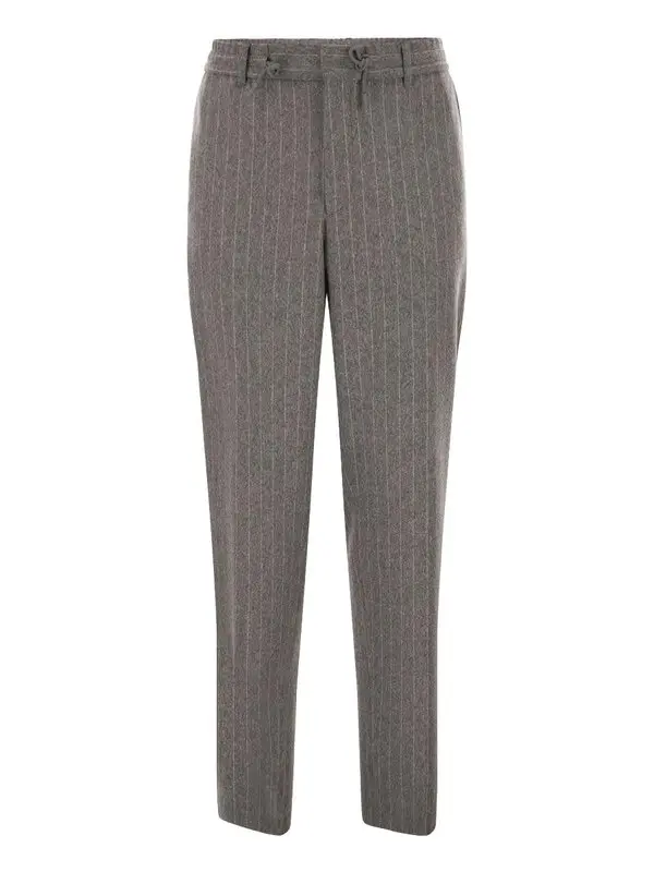 BOSS Brushed Stretch Flannel Trousers - Grey
