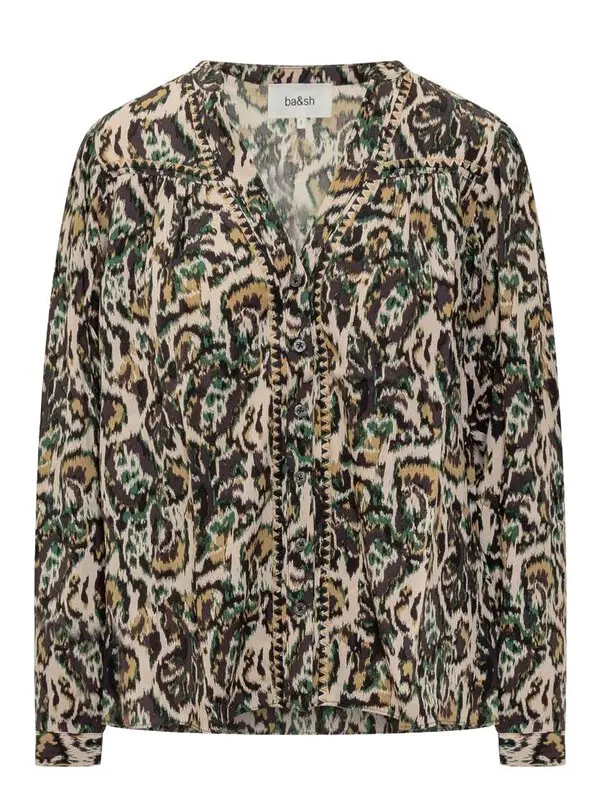 Ba&sh Animal Print Blouse - Green