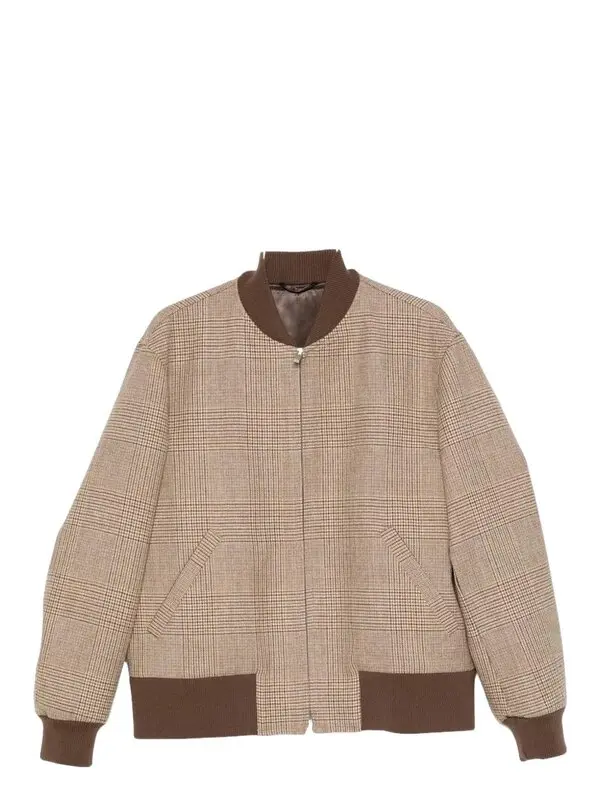 LARDINI Virgin Wool Bomber Jacket - Brown