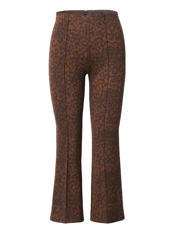 Rag & Bone Irina Print Ponte Flare Ankle Pants - Leopard