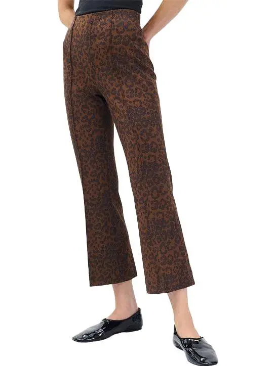 Rag & Bone Irina Print Ponte Flare Ankle Pants - Leopard