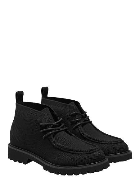 Vivaia Francis Round-toe Lug Sole Ankle Boots - Black