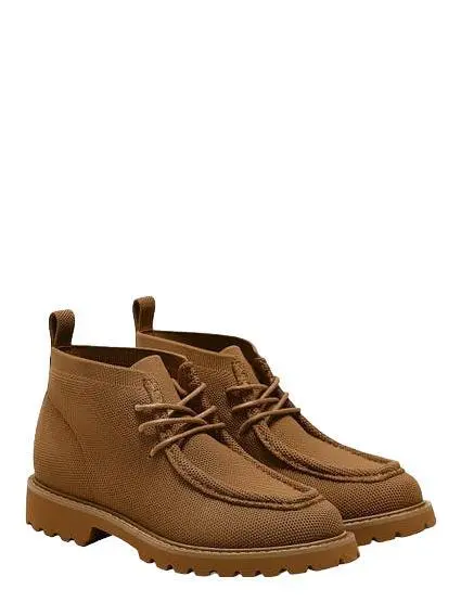Vivaia Round-toe Lug Sole Ankle Boots - Caramel