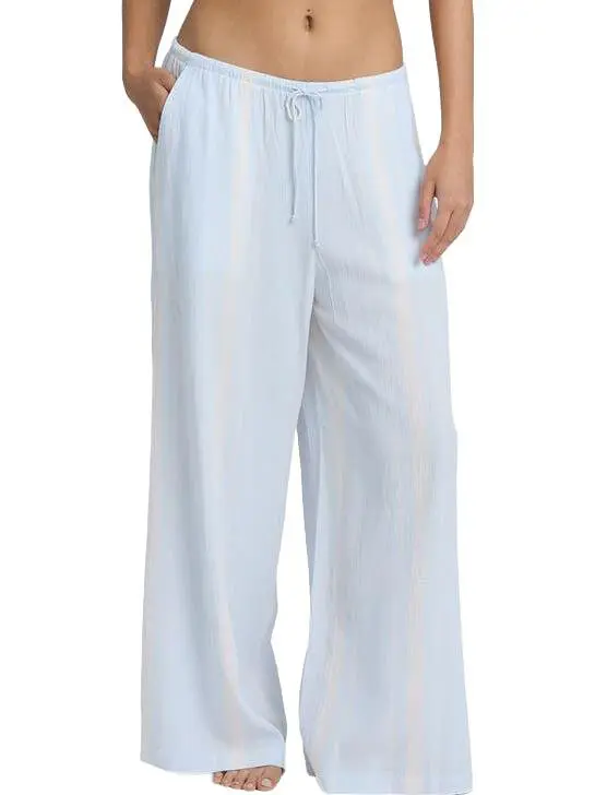 BILLABONG Crinkle Wide Leg Pants - Blue Mist