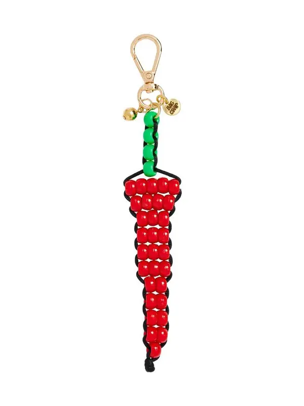 BAG CRAP Chili Pepper Beaded Bag Charm - Red