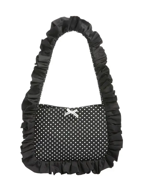 BAGGY LONDON Baguette Shoulder Bag - Black White/bow