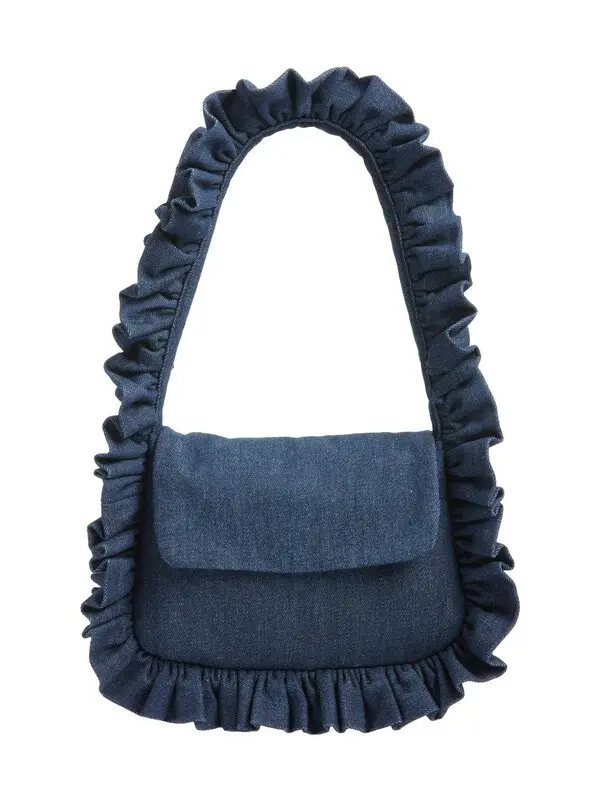 BAGGY LONDON Baguette Flap Shoulder Bag - Denim