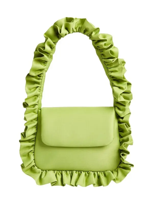 BAGGY LONDON Baguette Flap Shoulder Bag - Olive Green