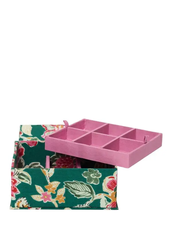 Chan Luu Floral Jewelry Box With Removable Tray - Forest