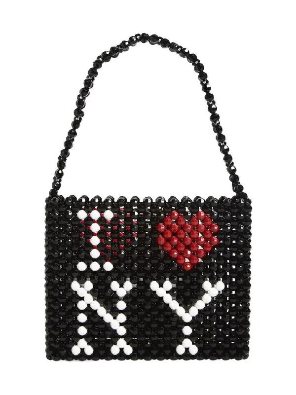 SUSAN ALEXANDRA I Love Ny Beaded Top Handle Bag - Black