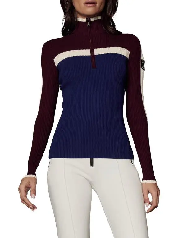 ALP N ROCK Ali Ii Rib Half Zip Sweater - Deep Blue