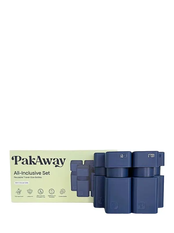 PAKAWAY All-inclusive Travel Bottle Set - Coastal Blue