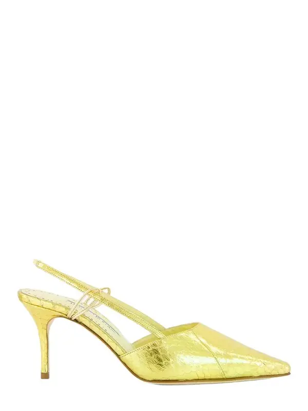 Manolo Blahnik 70mm Touki Slingback Pumps - Gold