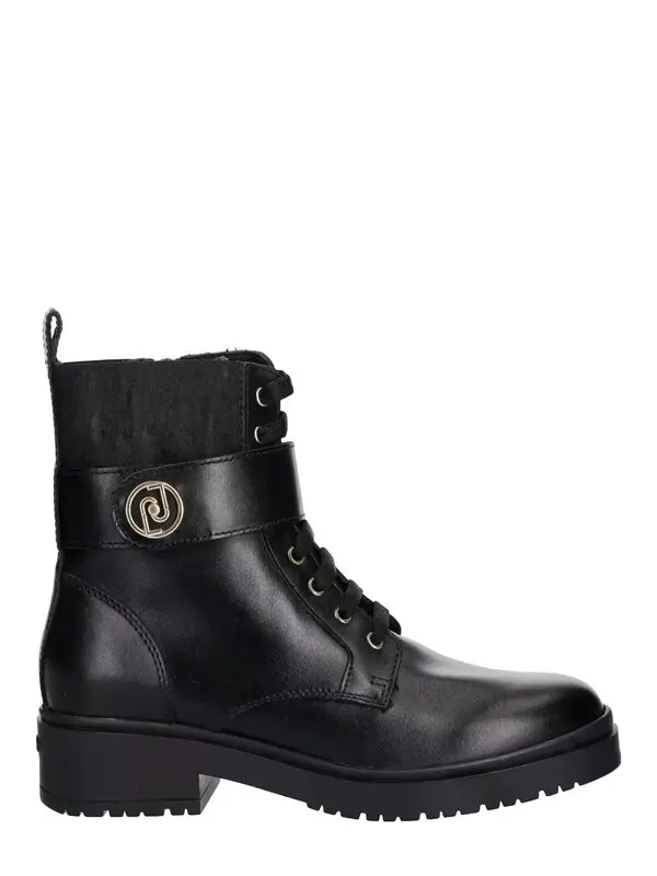 Liu Jo Logo-appliqué Combat Boots - Black