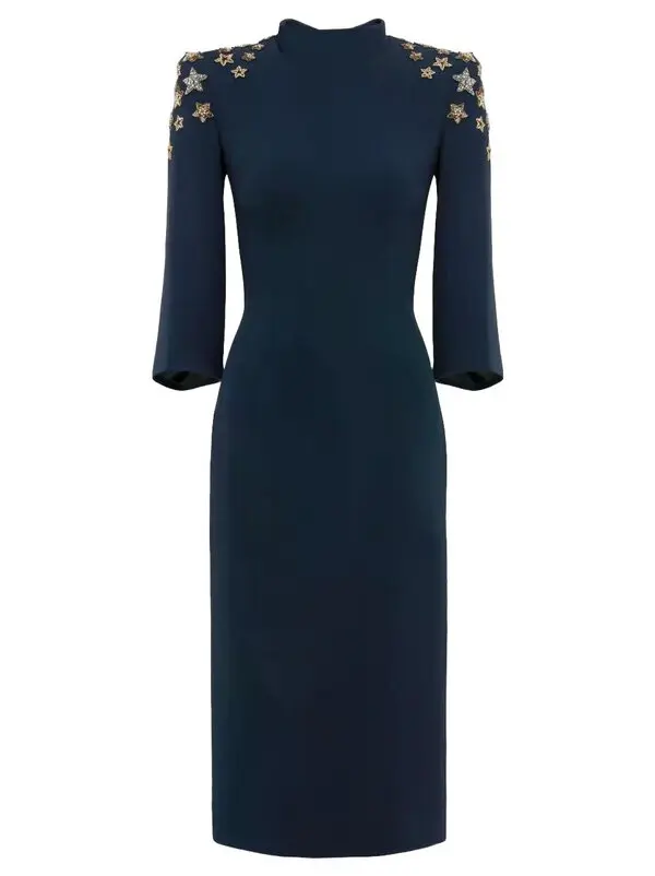 Jenny Packham Star-embellished Midi Dress - Blue
