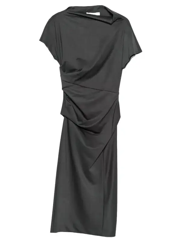 TELA Ruched-detail Midi Dress - Grey