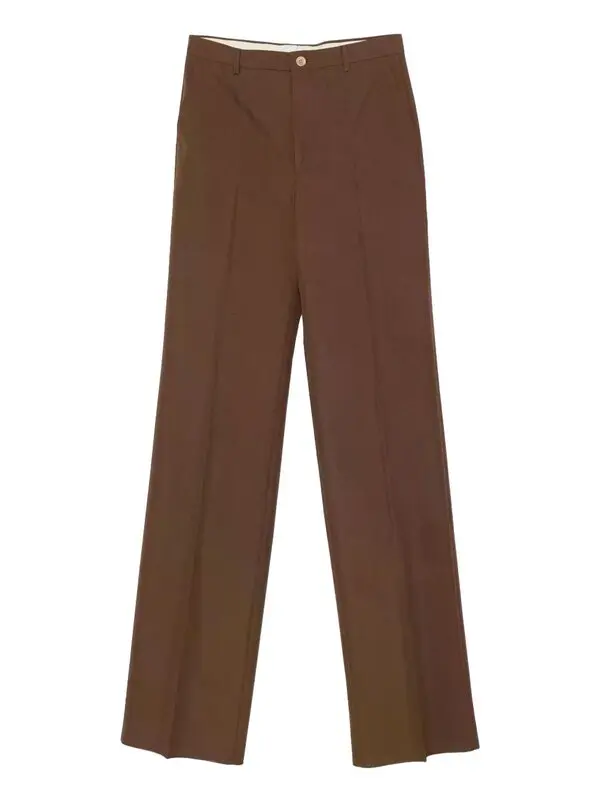Gucci Pressed-crease Trousers - Brown
