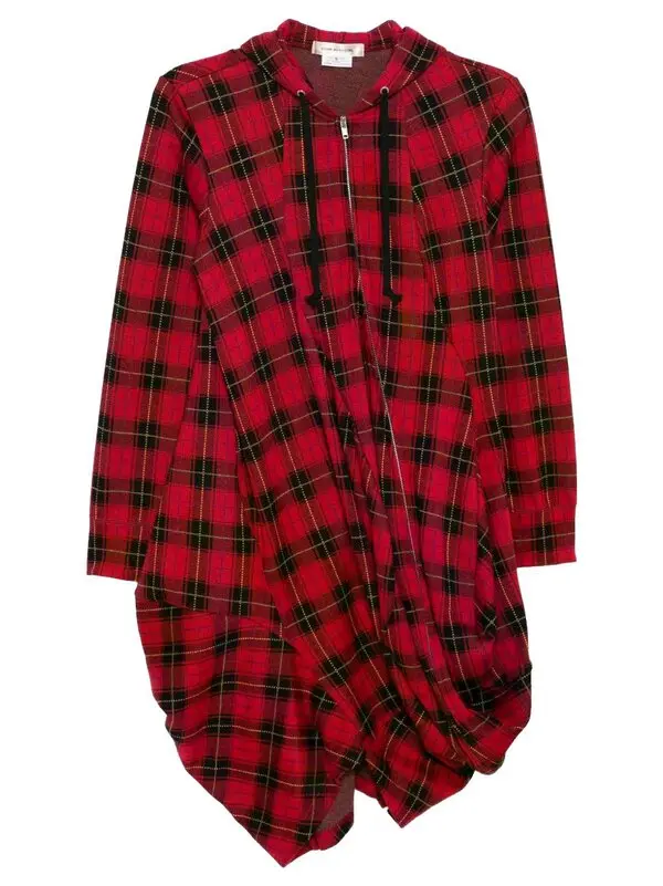 Comme Des Garçons Plaid Zip-up Dress - Red