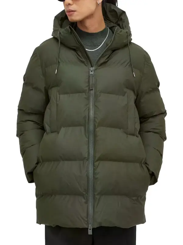 Rains Padded Jacket With Hood - Green