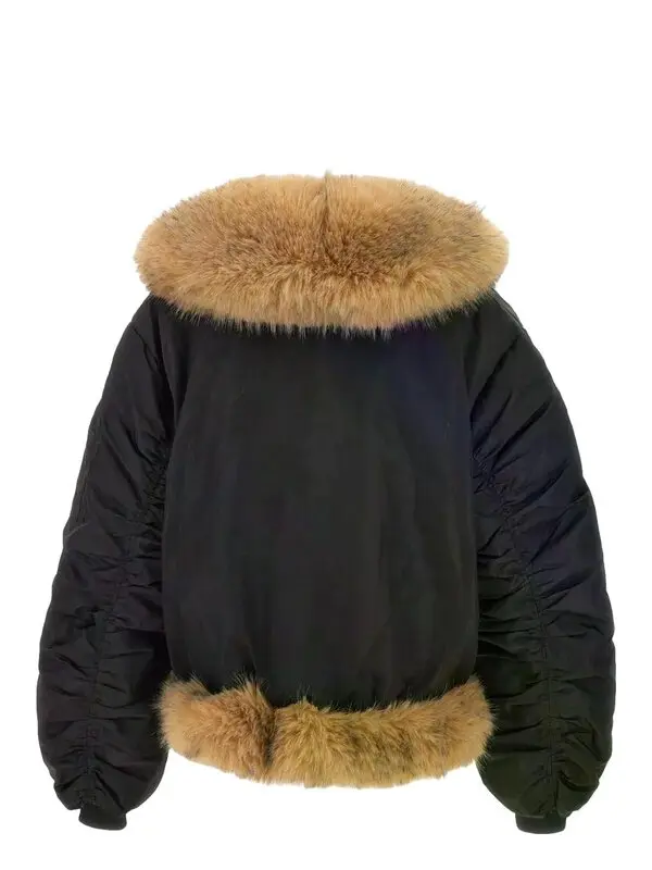 ROTATE BY BIRGER CHRISTENSEN Faux Fur Bomber Jacket - Black