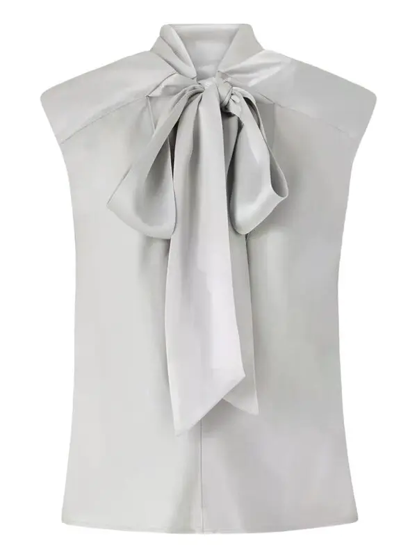 Pinko Tie-detailed Sleeveless Blouse - Grey