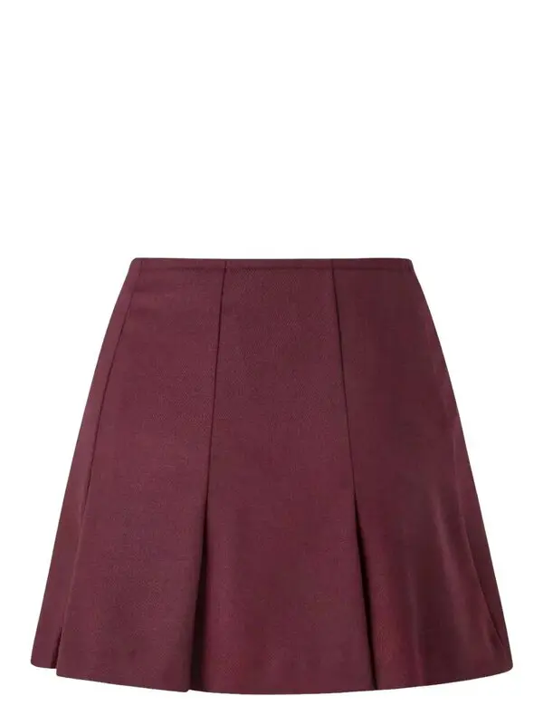 Pinko Pleated Wool Skirt - Red