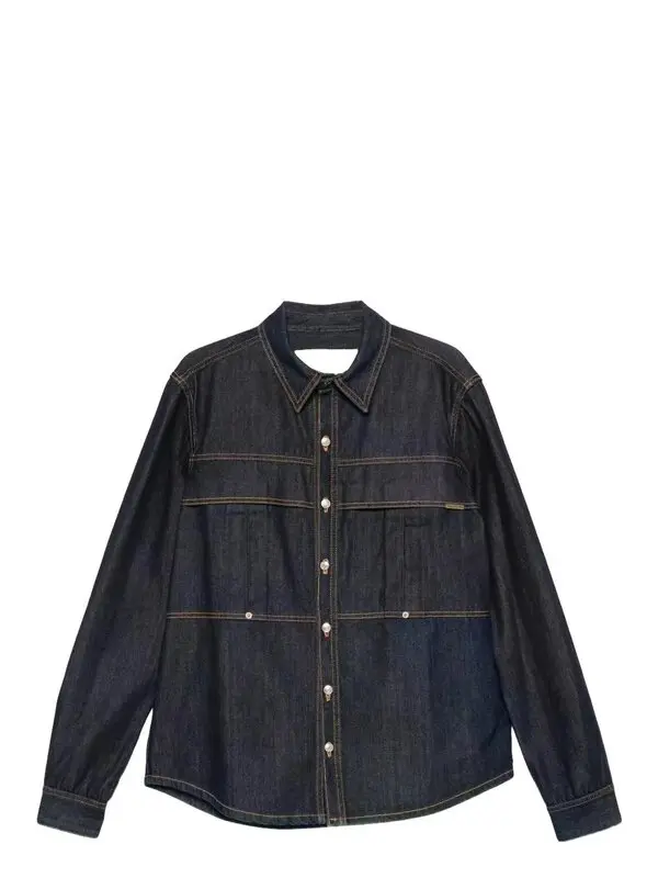 YES LONDON Contrast-stitching Denim Shirt - Blue