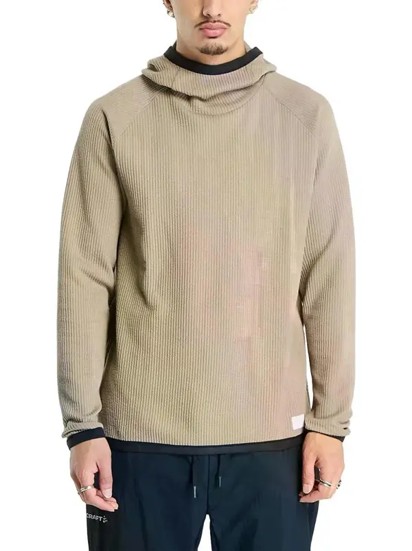 CRAFT Grid Long-sleeve Hoodie - Neutrals