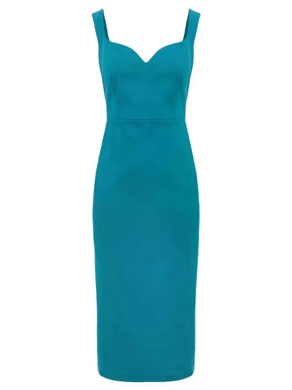 CUANNA Susie Sweetheart-neck Midi Dress - Blue