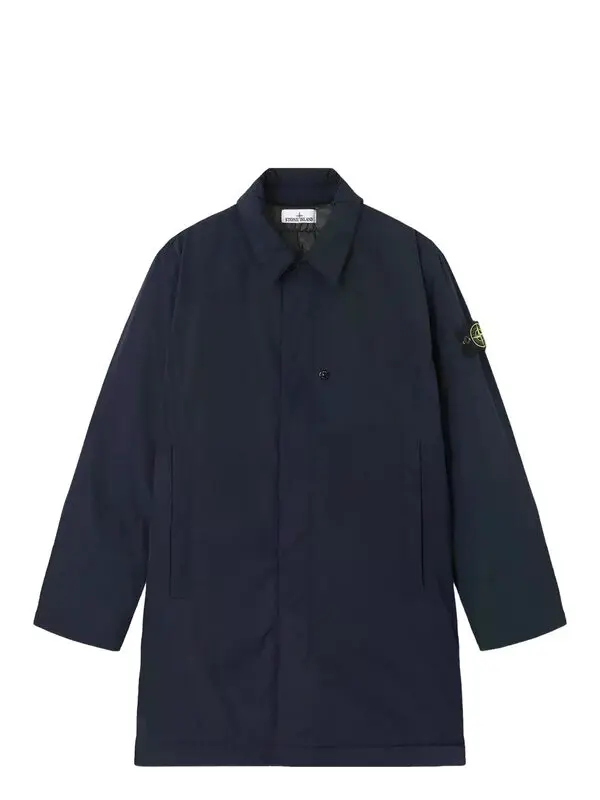 Stone Island Padded Buttoned Coat - Blue