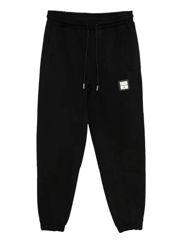 YES LONDON Drawstring-waist Logo-patch Track Pants - Black