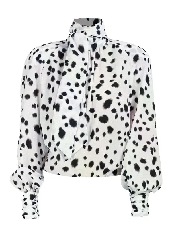 ROWEN ROSE Dalmatian-pattern Blouse - White