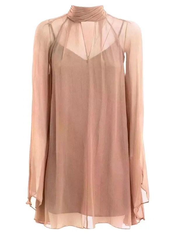 Staud High-neck Mini Dress - Neutrals