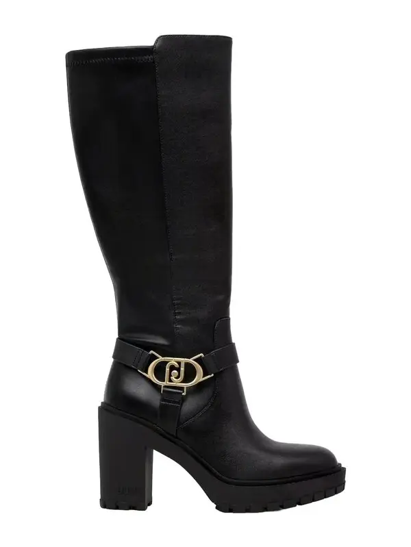 Liu Jo 100mm Leather Boots - Black