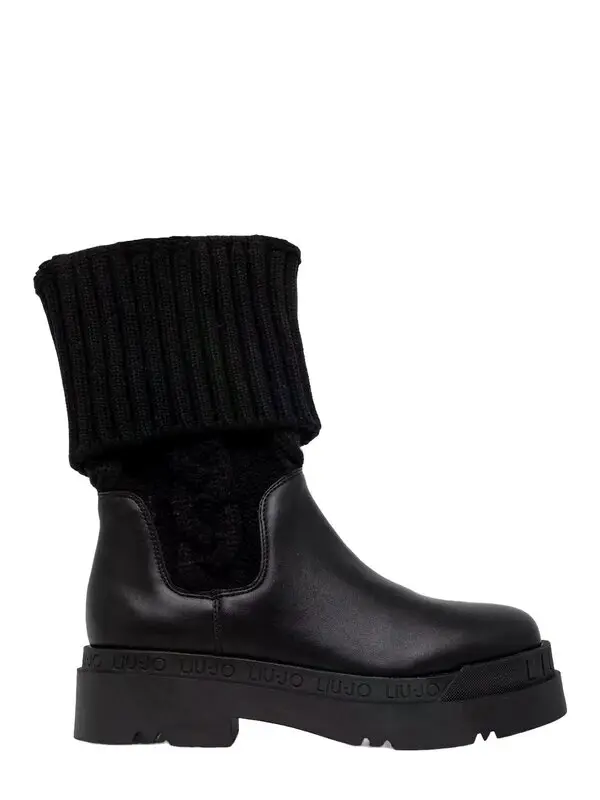 Liu Jo Knitted Panel Boots - Black