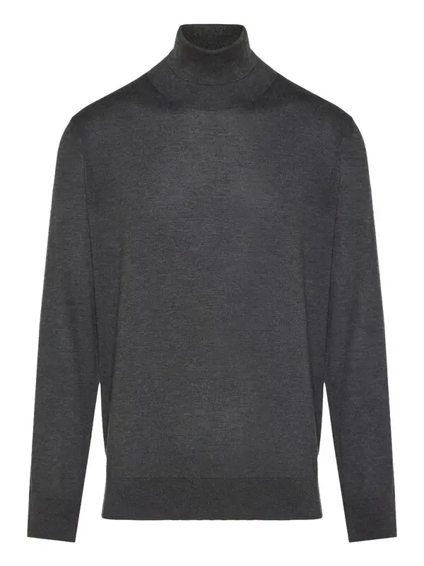 Zegna Turtleneck Long Sleeve Sweater - Grey