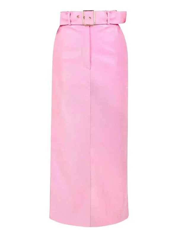ROWEN ROSE Belted Maxi Skirt - Pink