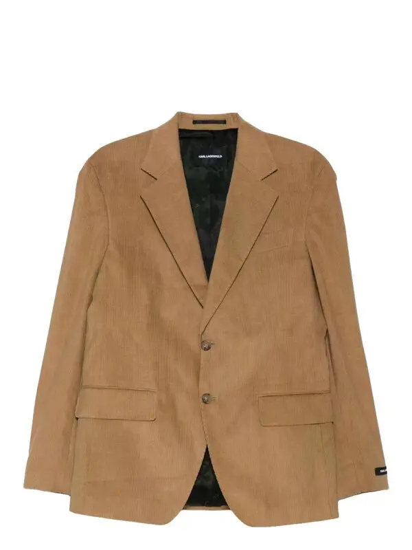 Karl Lagerfeld Corduroy Single-breasted Blazer - Brown