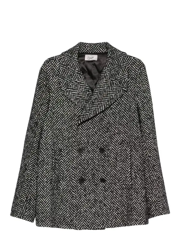 PENCE 1979 Herringbone-patterned Coat - Black