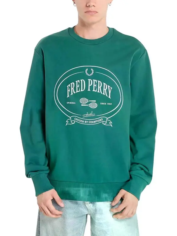 Fred Perry Graphic Crew-neck Sweatshirt - Green