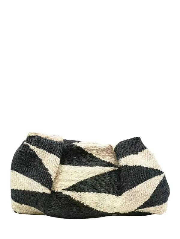 SENSI STUDIO Sisal Clutch Bag - Black