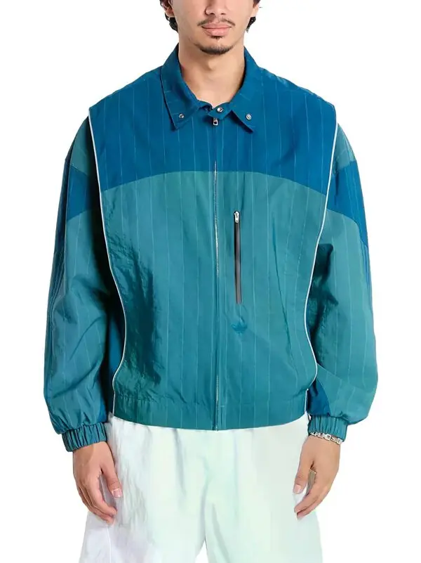 Adidas Striped Panelled Wind Jacket - Blue