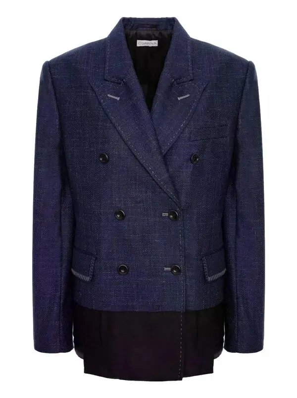 CUANNA Margie Double-breasted Blazer - Blue