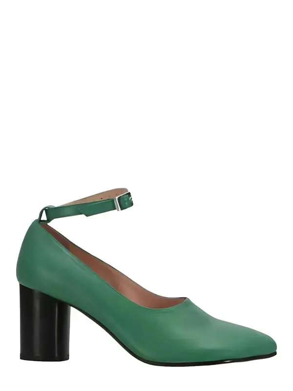 NICCOLO PASQUALETTI Block-heel Ankle-strap Pumps - Green